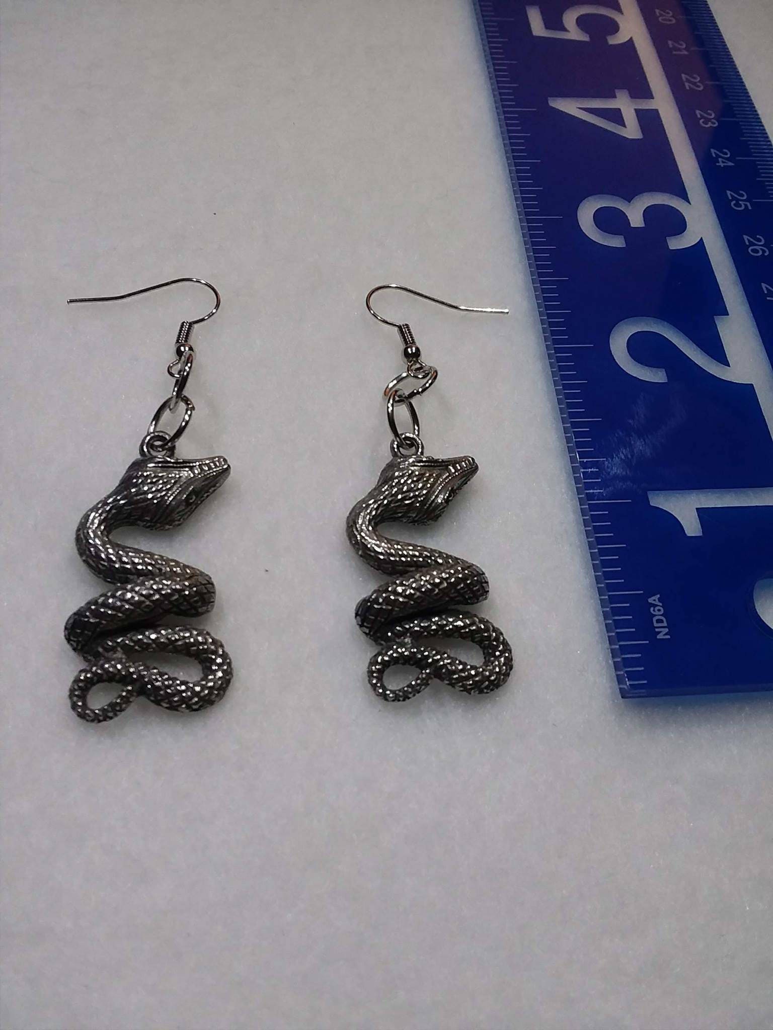 Pewter Snake With Antique Finish Earrings Snake Earrings Halloween ...