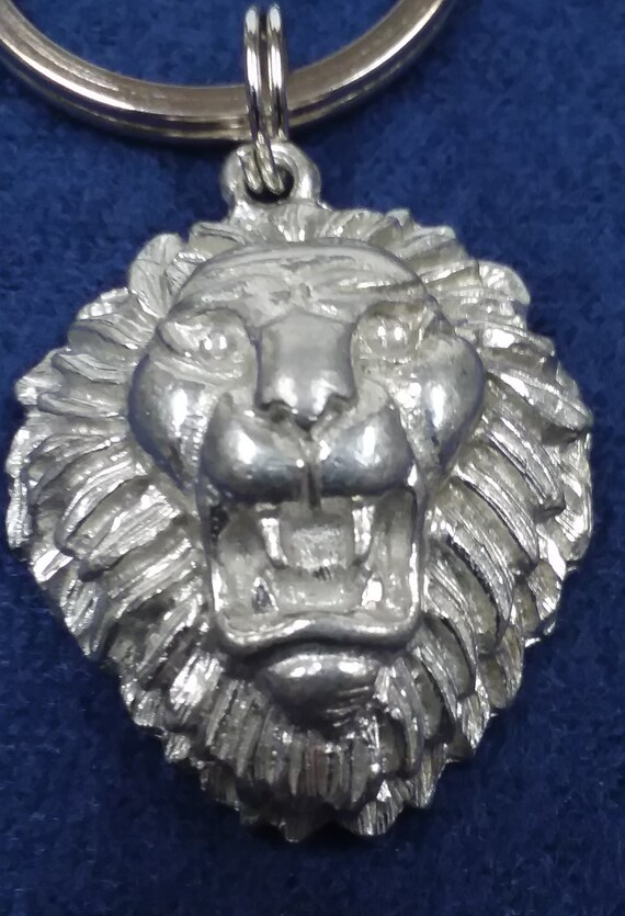 Pewter Lion Head Key Tag | Etsy