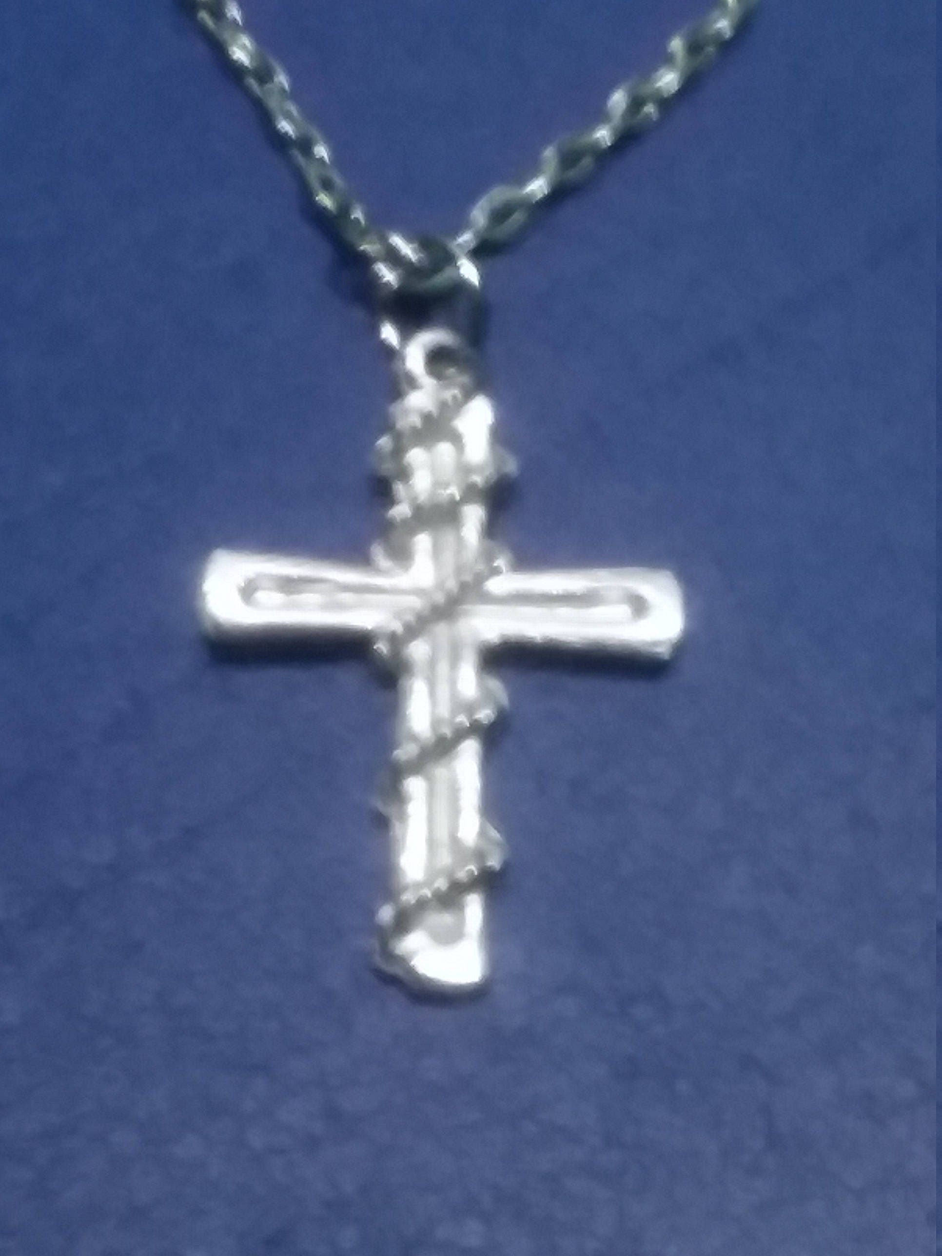 Pewter Rope Wrapped Cross Set Necklace and Earrings - Etsy