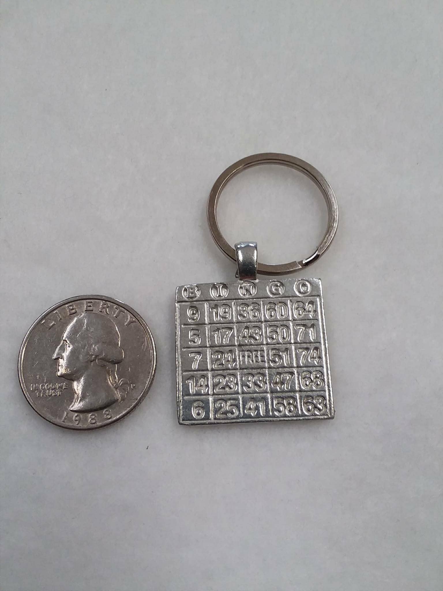Pewter Bingo Card Keychain Lucky Keychain - Etsy