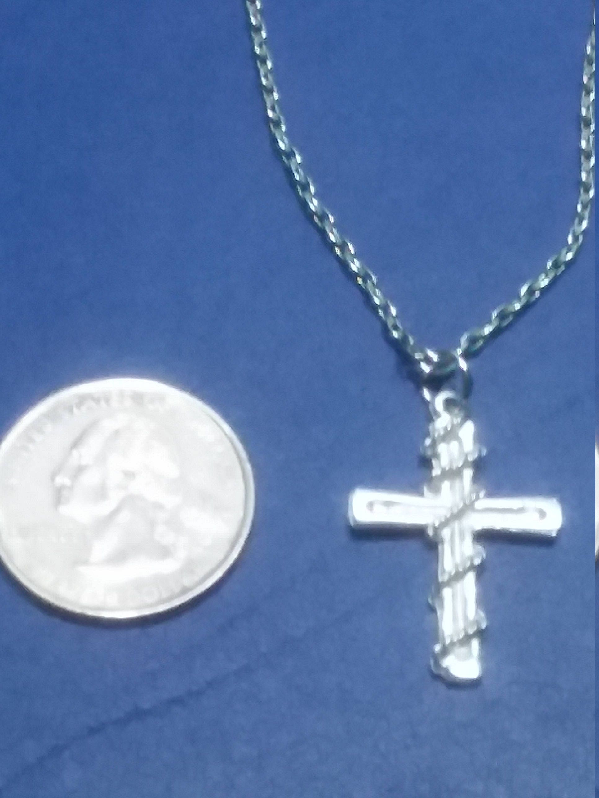 Pewter Rope Wrapped Cross Set Necklace and Earrings - Etsy