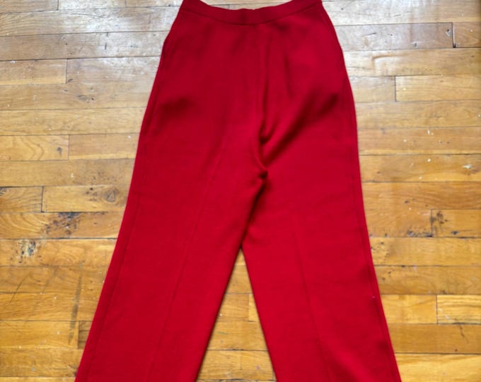 Vintage St John Red Knit Wide Leg Pants - Etsy