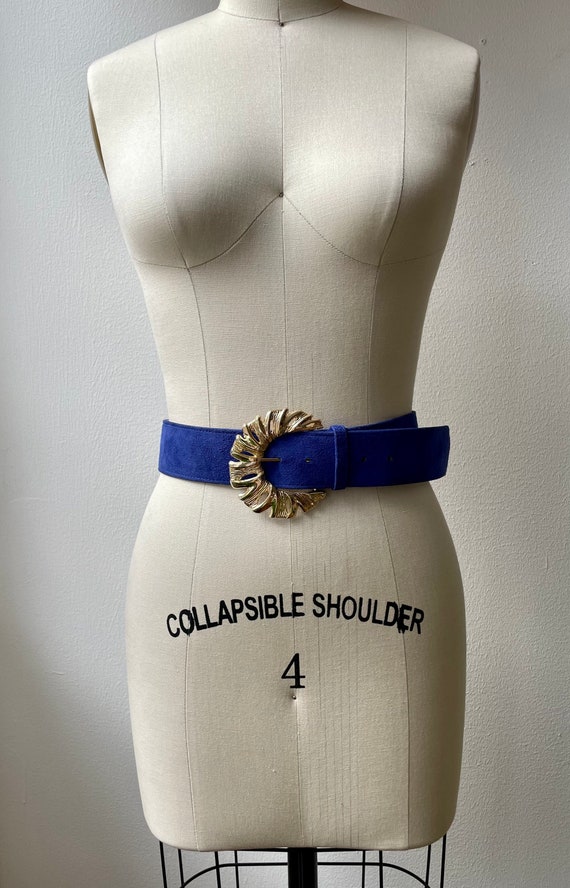 Vintage suede statement belt - Gem