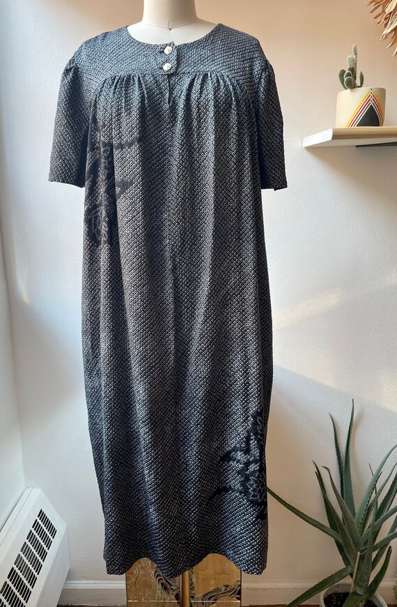 Laura Ashley Indigo Dyed Cotton/ Denim Look Grunge Tu… - Gem