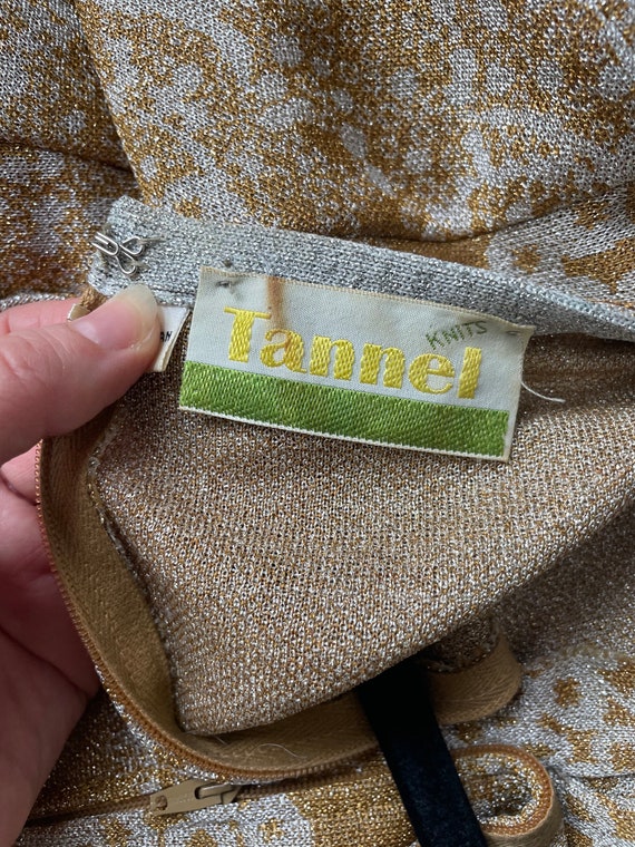 Vintage 1970s Tannel Metallic Knit Maxi Dress - Gem