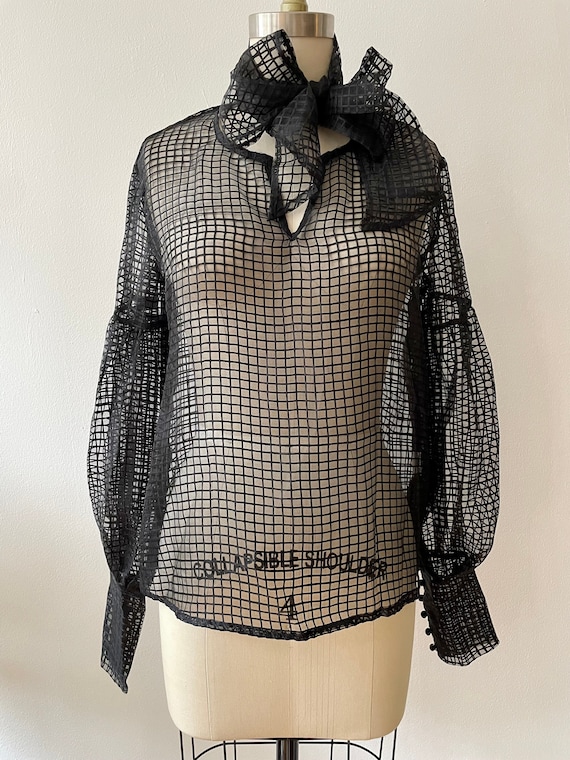 Vintage sheer tie-neck - Gem