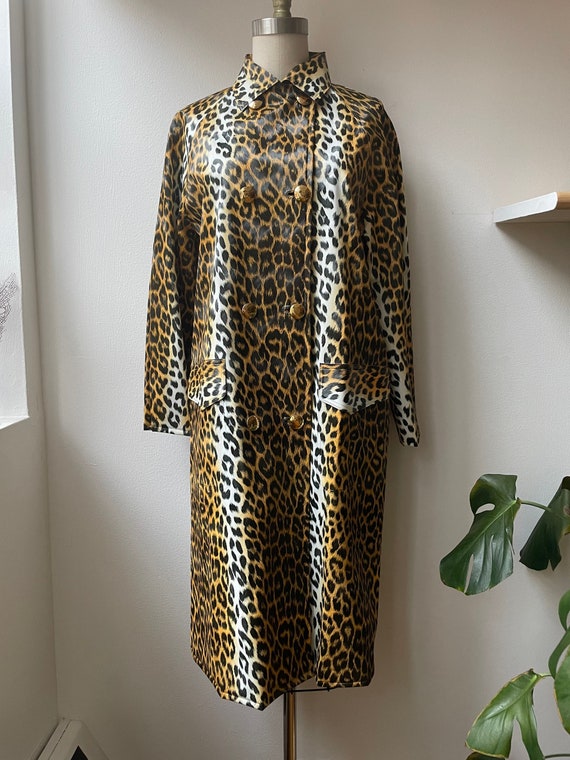 Vintage Leopard Print Dress / 60s A-Line / Shift Dres… - Gem