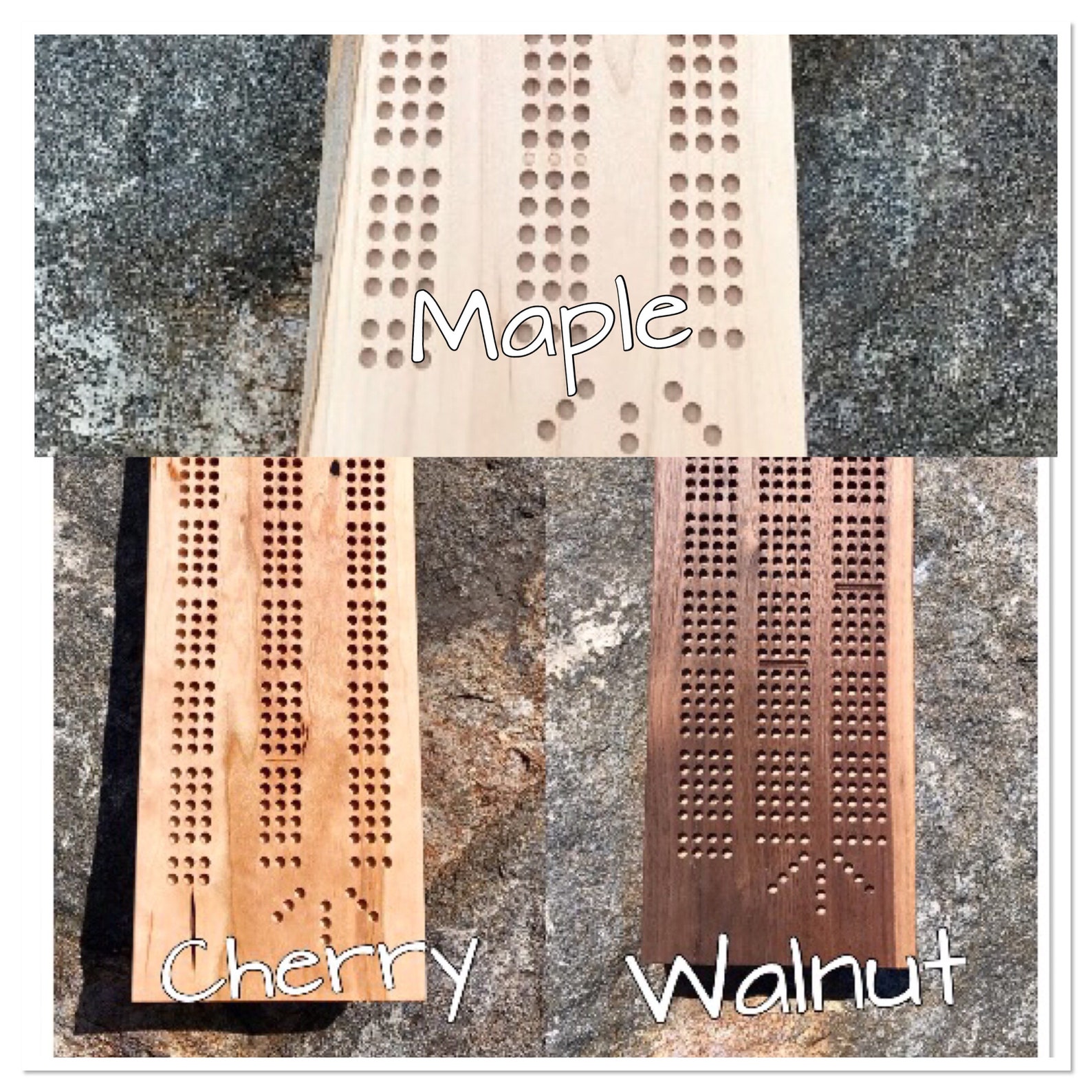 Handmade Walnut Cribbage Board, Maple or Cherry, With Pegs. 100% Made ...