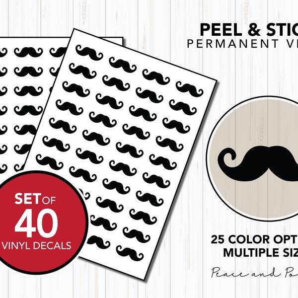 Mustache Stickers - Etsy