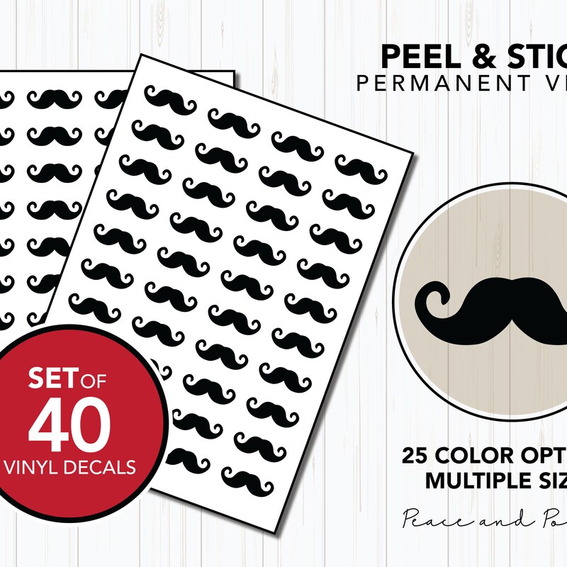 Mustache Vinyl Decal - Etsy