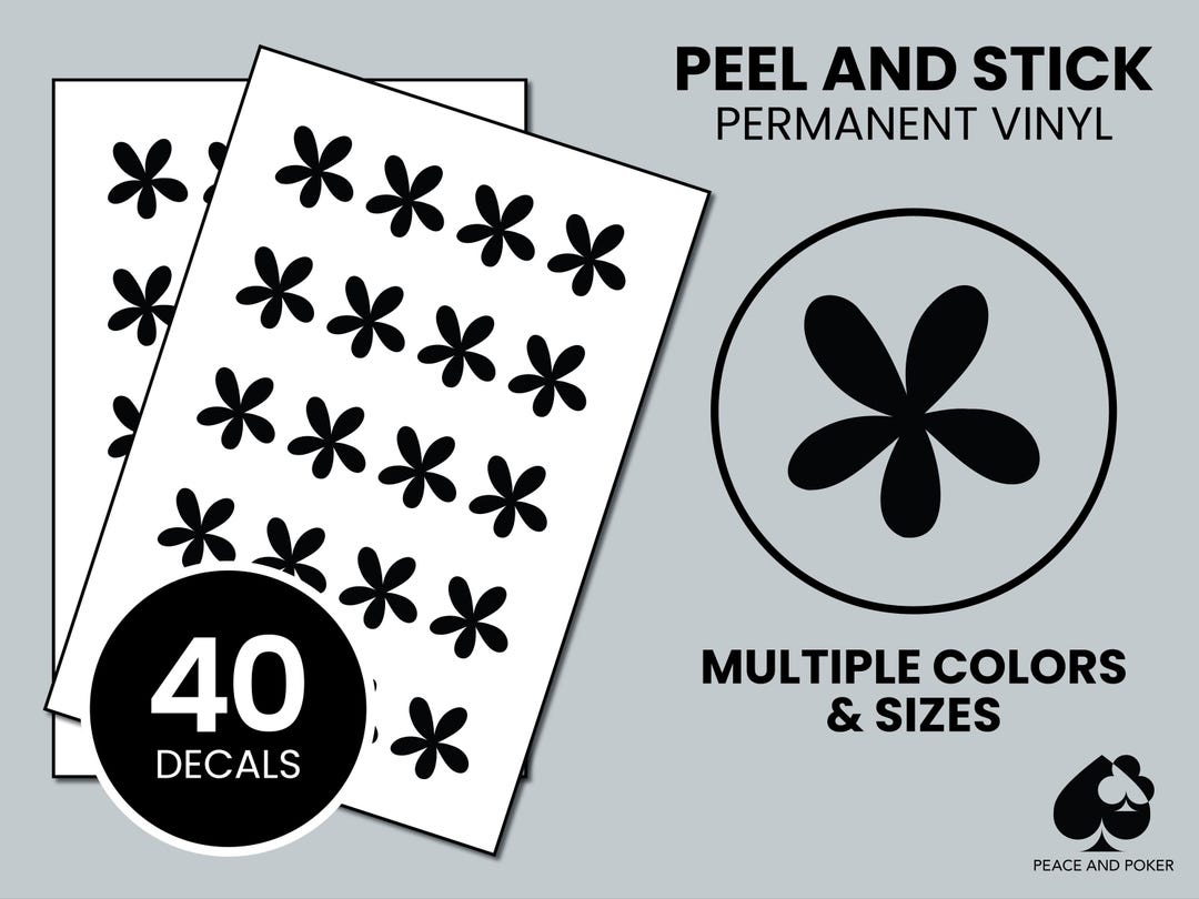 Set of 40 Flower Vinyl Decals | Vinyl Decals | Flowers | Decal Sheets ...