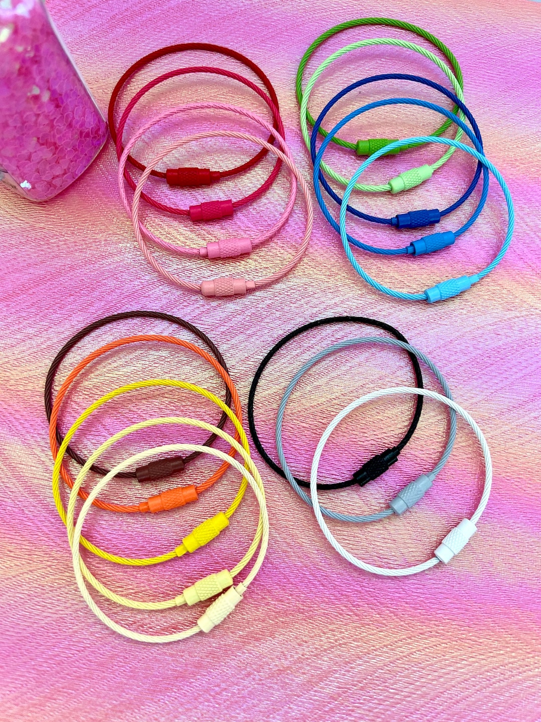 Cable Loop Screw Lock Rope Key Holder Keyring Key Chain Rings Outdoor ...