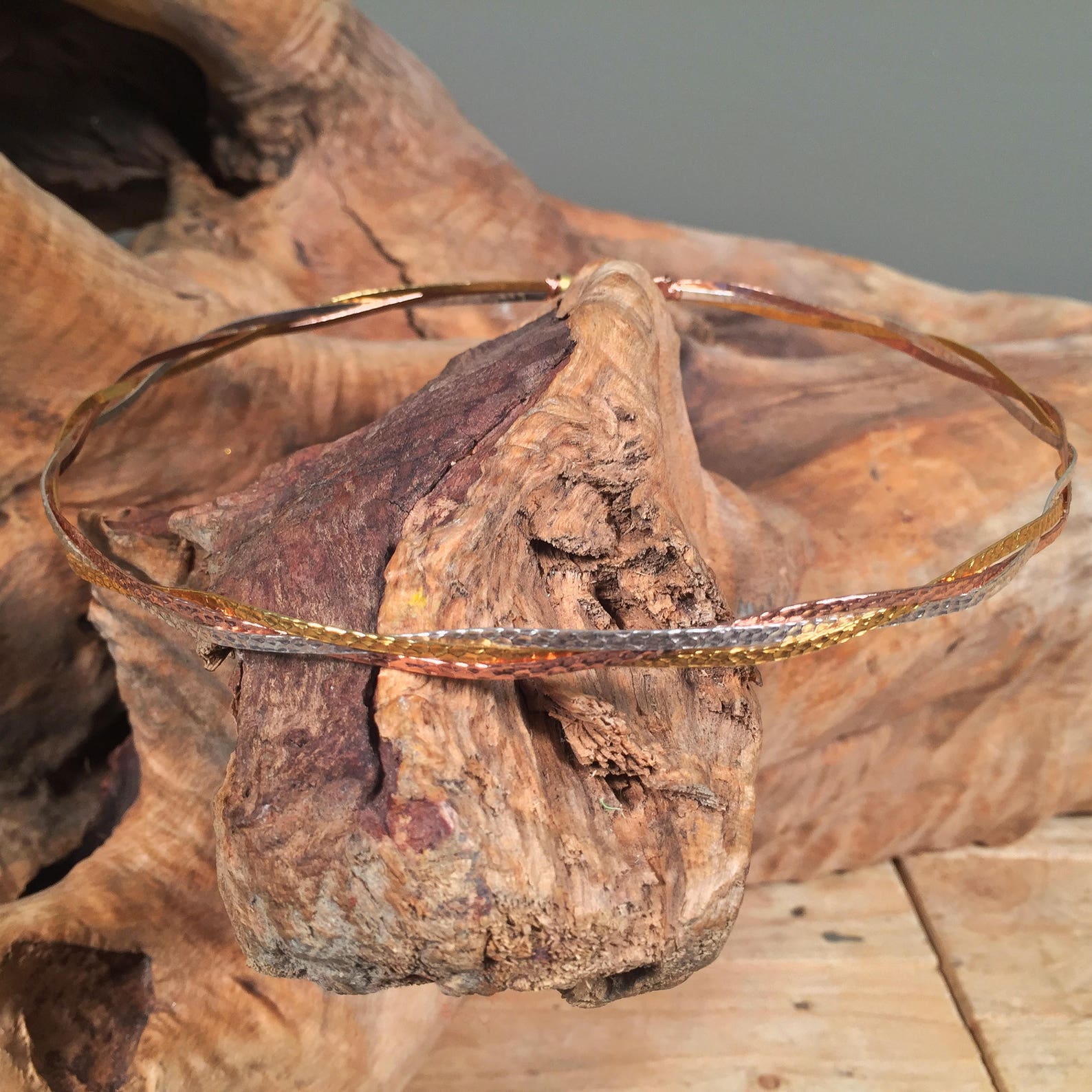 Pair Orthodox Wedding Crowns stefana Three Silver Hammered Rods Braid ...