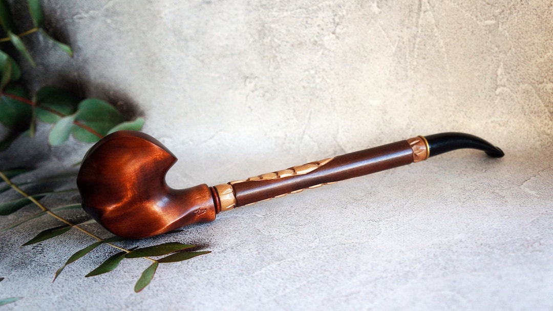 Tobacco Pipe 12", Smoking Pipe, Handmade Wood Pipes 9 Mm Filter ...