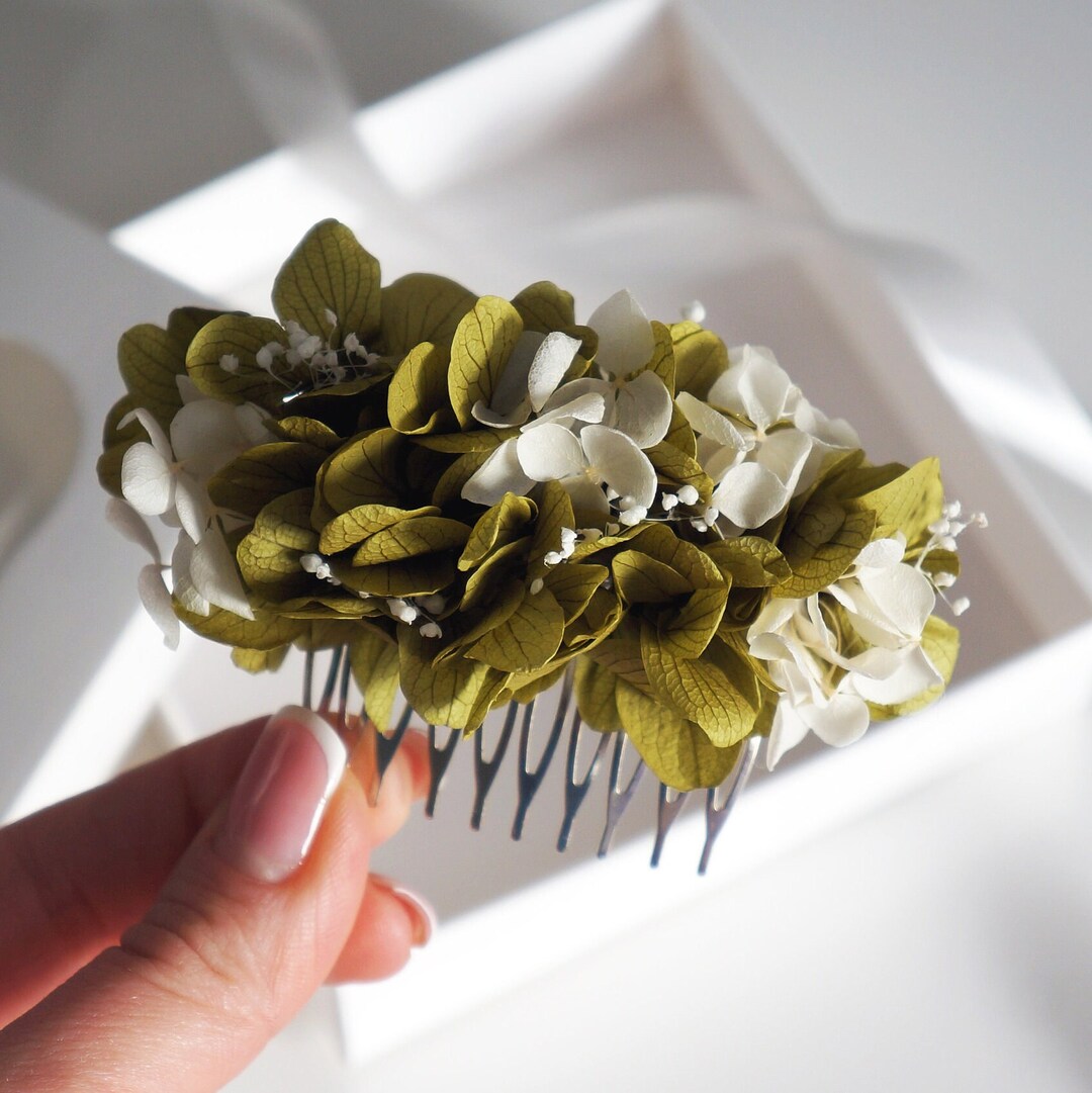 Wedding Floral Hair Comb, Hydrangea Hair Accessory, Bridal Hair Piece ...