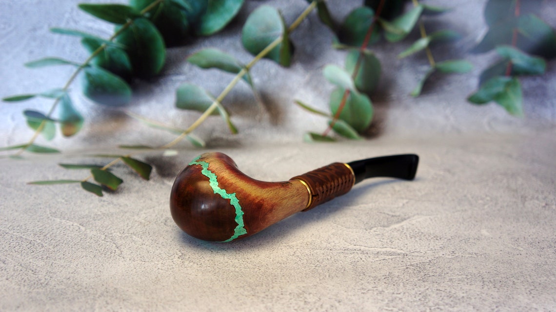 Pipe à fumer Longue pipe à tabac Lightning avec pierre | Etsy