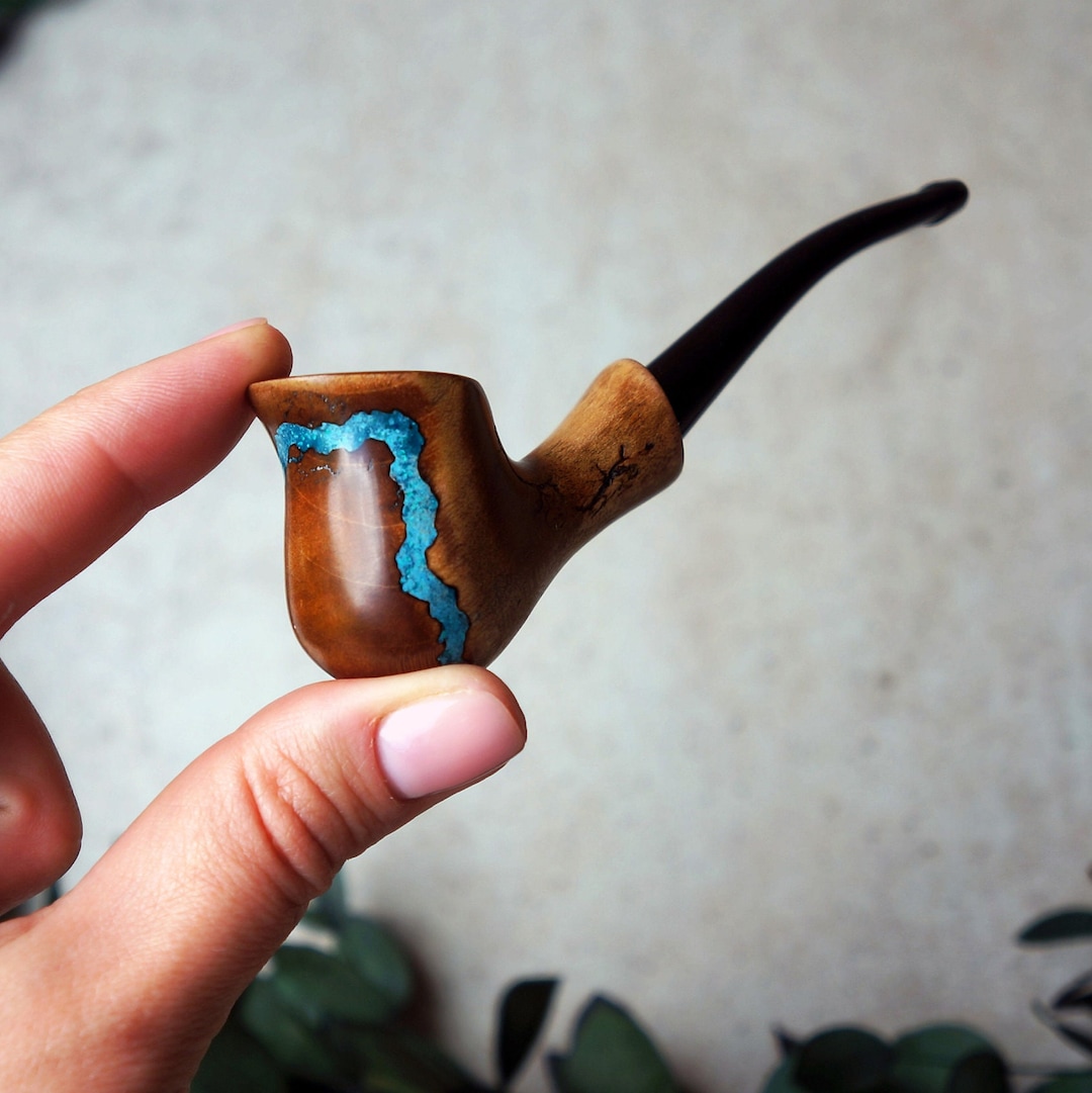 Mini Smoking Pipe, Tobacco Pipe lightning With Gemstone Turquoise ...