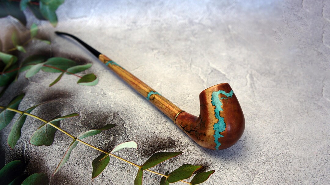 Tobacco Pipe, Smoking Pipe Lightning With Gemstone Turquoise, Handmade ...