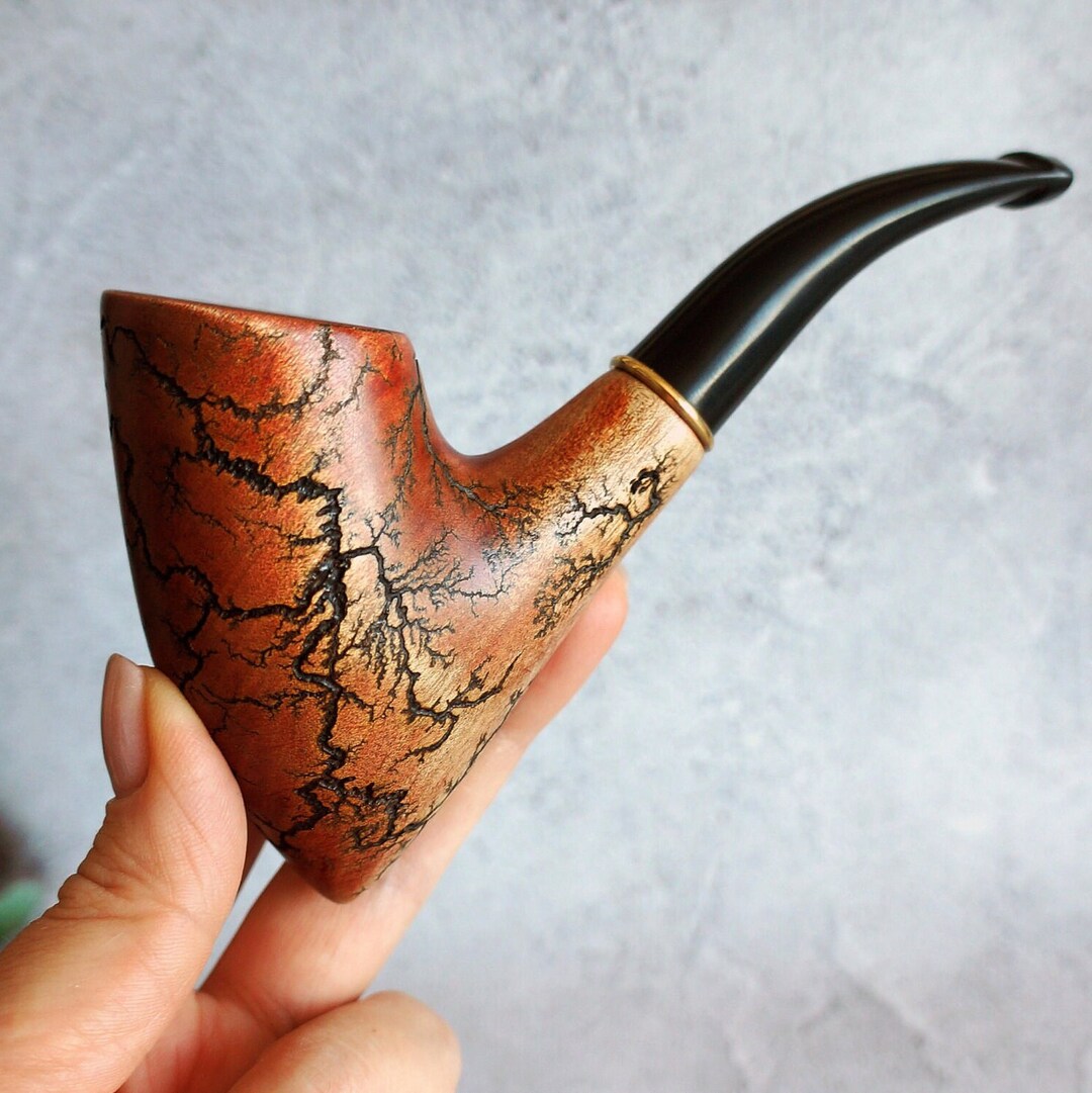 Tobacco Pipe, Lightning, Wood Pipe, Tomahawk Pipe, Handcrafted Wood ...