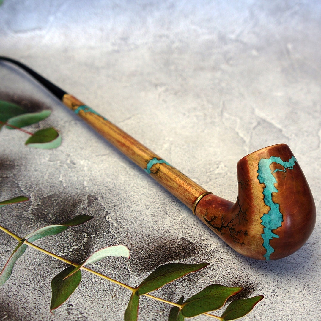 Tobacco Pipe, Smoking Pipe Lightning With Gemstone Turquoise, Handmade ...