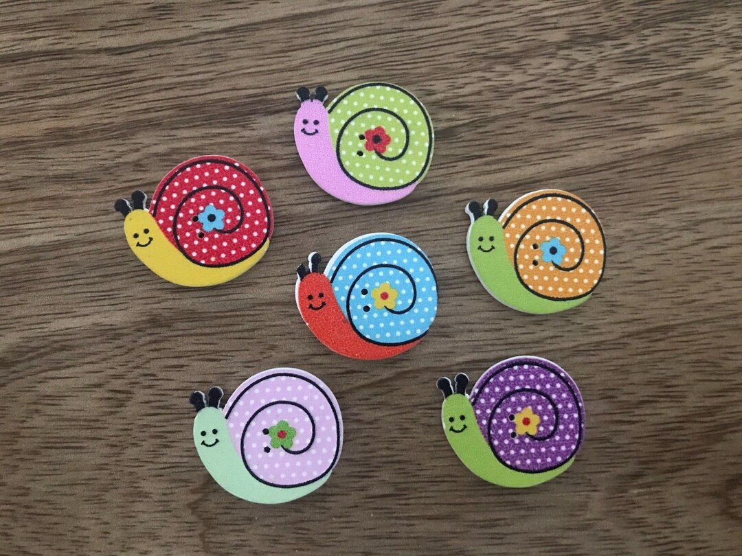 Spotted Snail 2 Hole Wooden Craft Buttons - Etsy