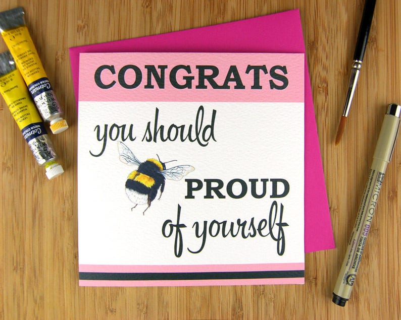 Congratulations Card Congrats You Should Be Proud of Yourself Support ...