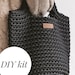 Crochet Tote Bag DIY Kit: Macrame Cord, PDF Pattern + Video - Etsy