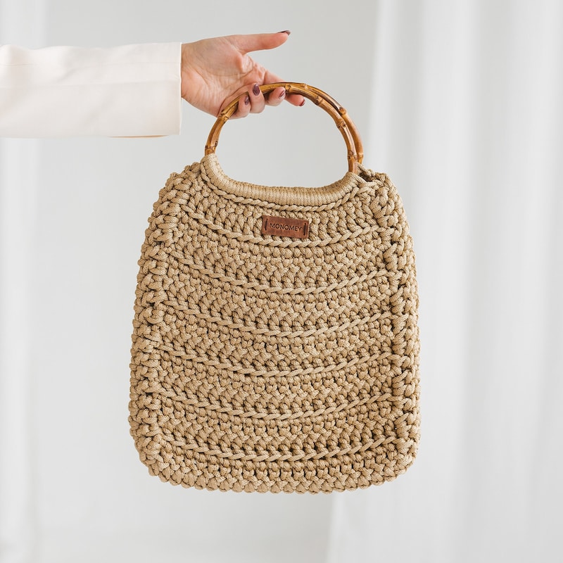 Bamboo Handle Bag - Etsy