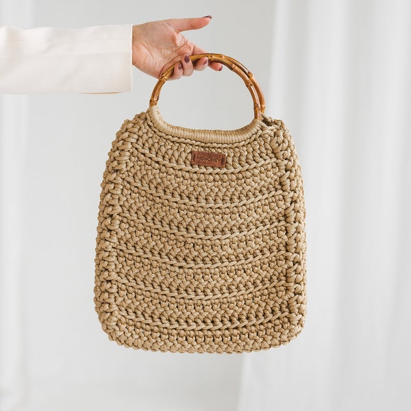 Bamboo Handle Bag - Etsy