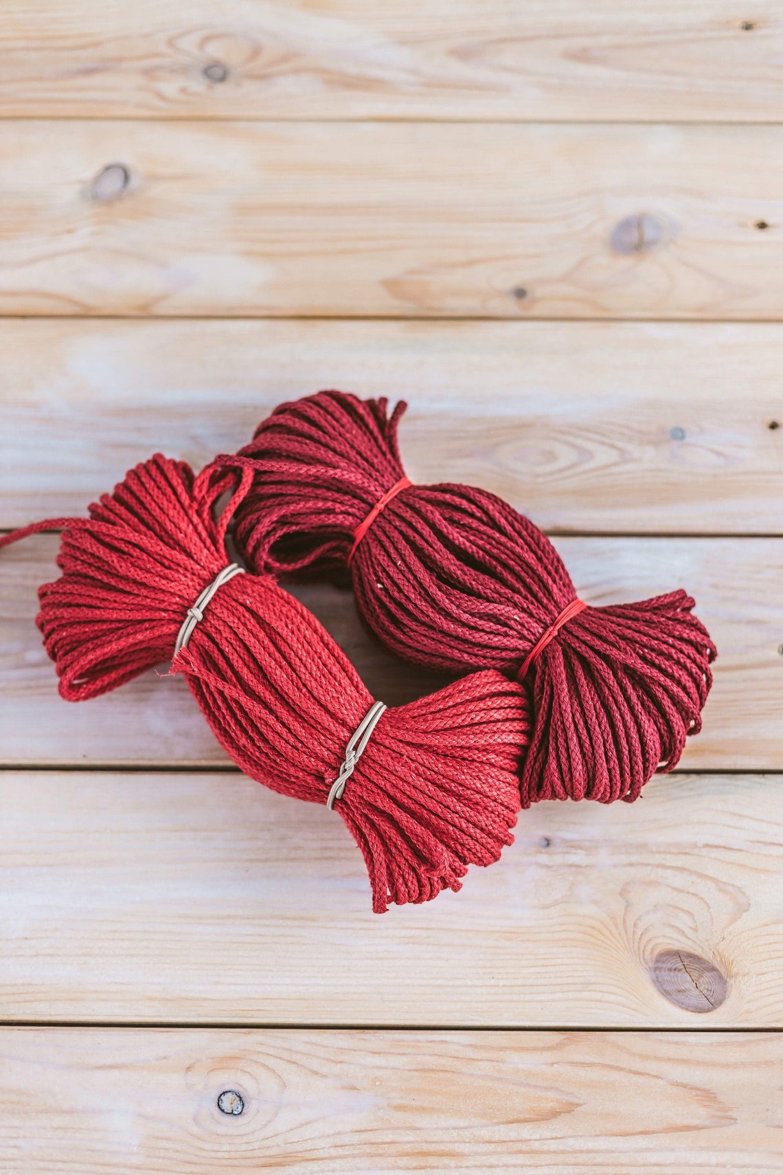 Red Macrame cord 5 mm Red rope Linen yarn Linen rope | Etsy