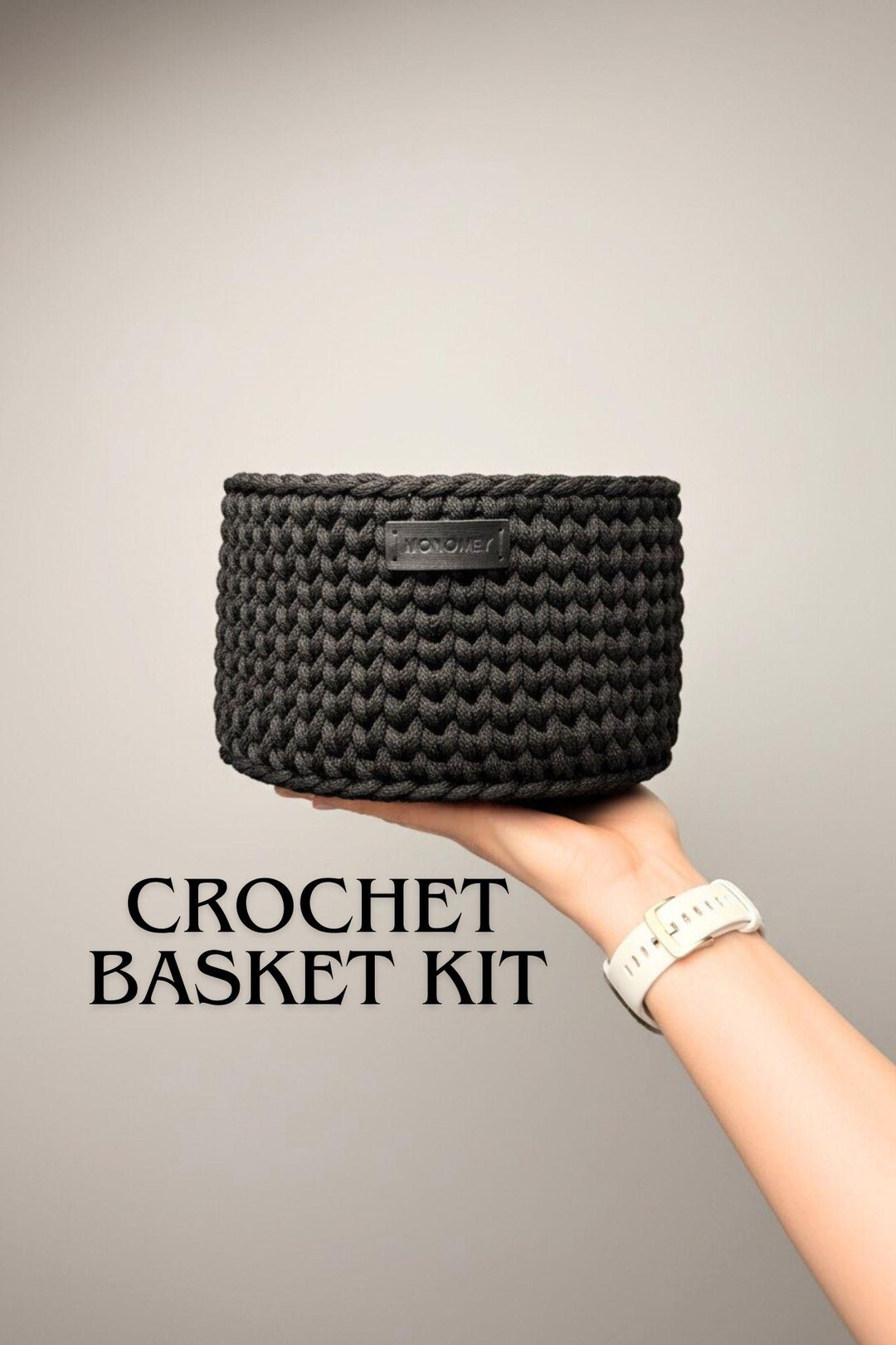 DIY Crochet Project Kit: Crochet Basket With Wooden Base (pdf + Video ...