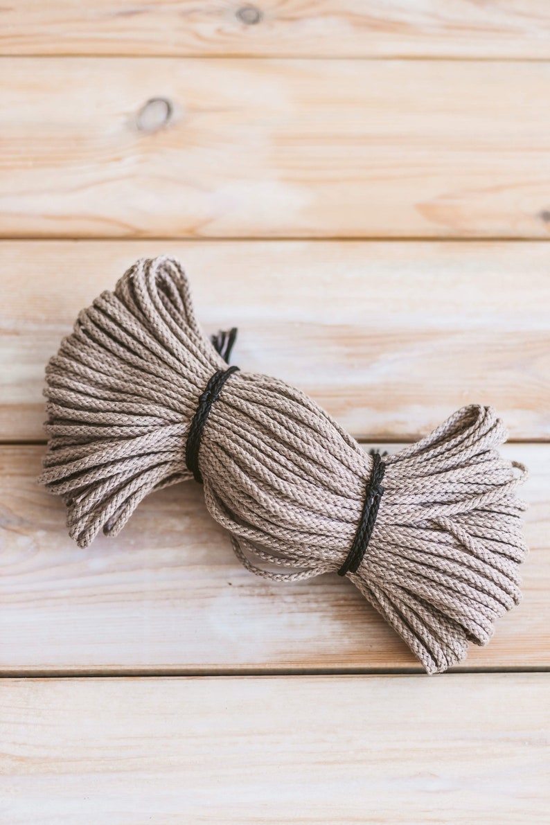 Linen Macrame Cord 5 Mm Linen Macrame Cord Braided Cord | Etsy