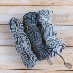 Gray Macrame Cord 5 Mm, Grey Yarn, Linen Yarn, Linen Rope, Braided ...