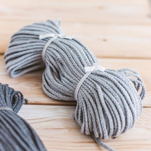 Gray Macrame Cord 5 Mm, Grey Yarn, Linen Yarn, Linen Rope, Braided ...