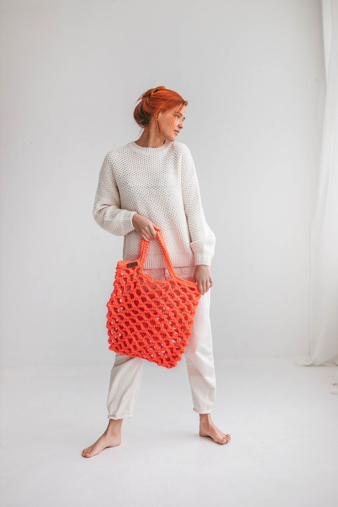 Neon Tote Bag, Neon Beach Bag, Neon Bags, Crochet Tote Bag Handmade ...