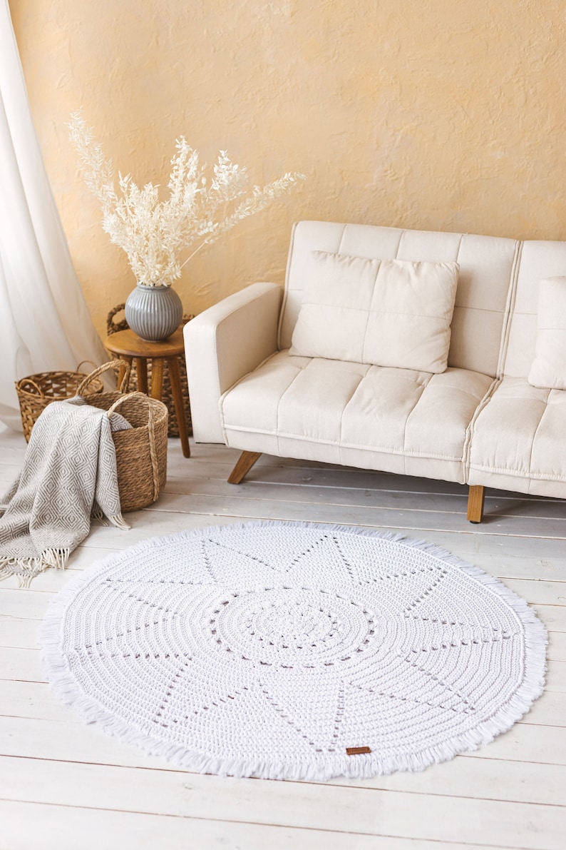Crochet Rug Pattern Easy Crochet Round Rug Pattern Crochet - Etsy