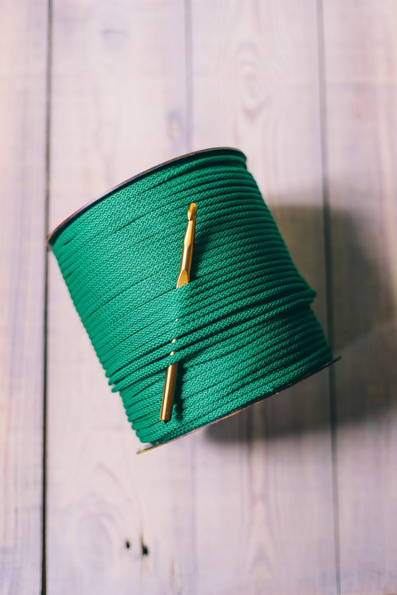 GREEN yarn macrame cord polyester cord green polyester | Etsy