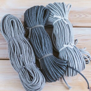 Gray Macrame Cord 5 Mm, Grey Yarn, Linen Yarn, Linen Rope, Braided ...