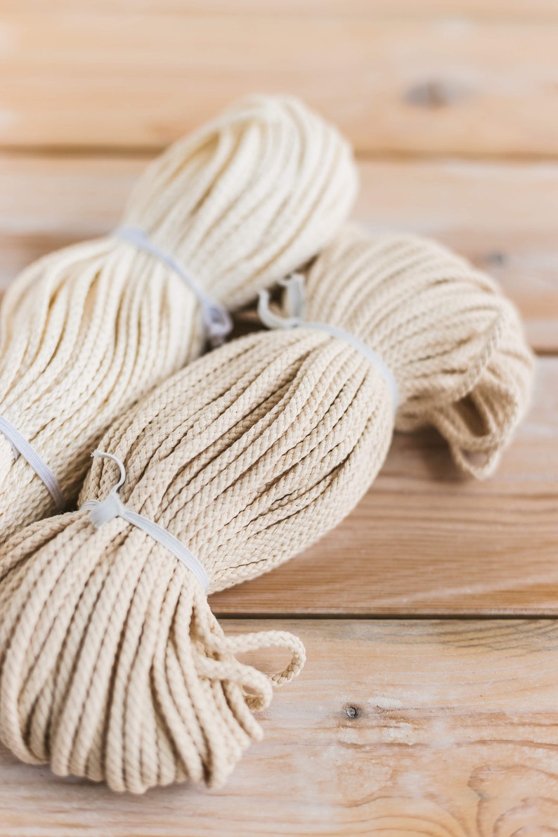 Natural Macrame Cord Linen Rope Braided Macrame Cord Linen | Etsy