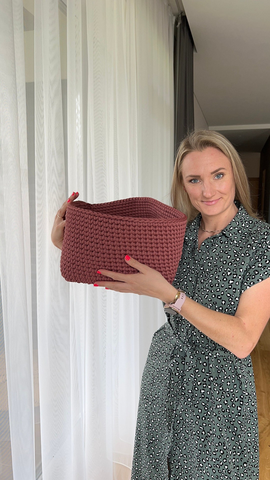 Crochet Basket Pattern, Large Crochet Basket Pattern, Square Basket ...