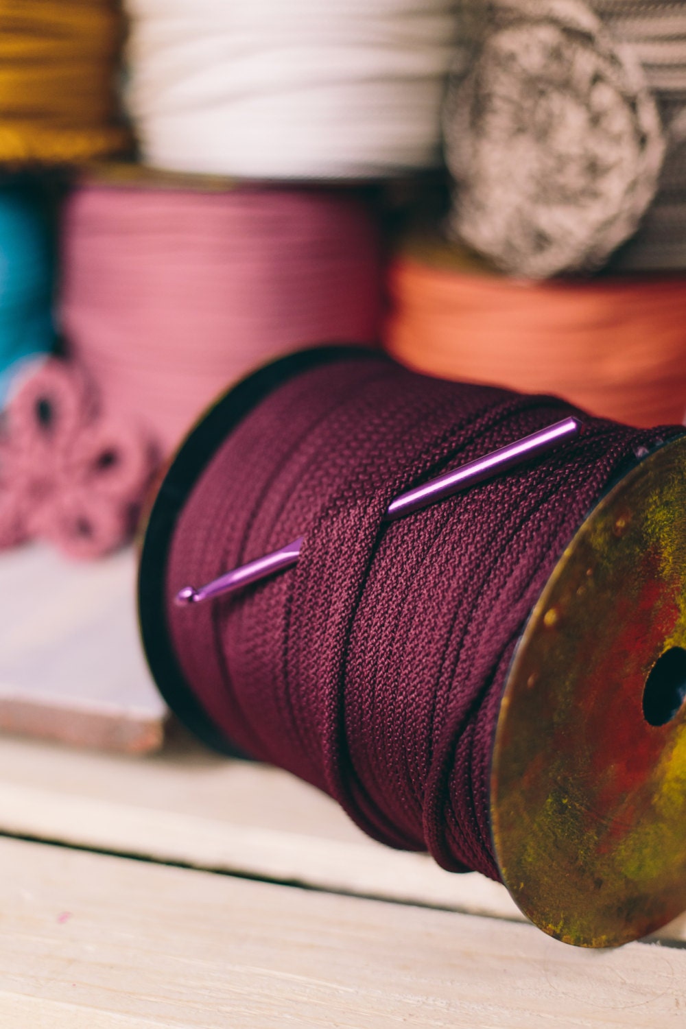CLARET Yarn Claret Macrame Cord Craft Yarn Knitting | Etsy