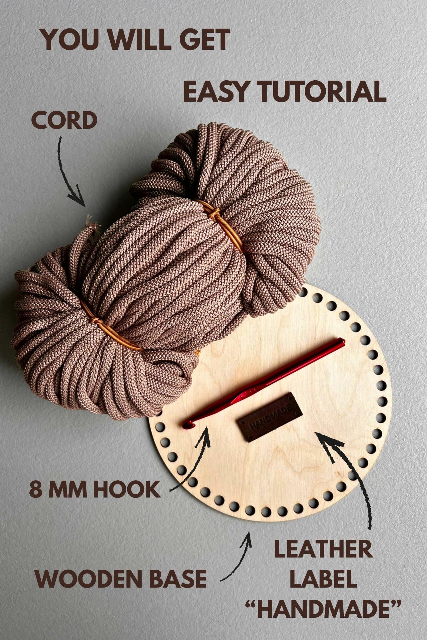 Crochet Project Kits: Crochet Basket (pdf + Video, Cord, Base, Hook and ...