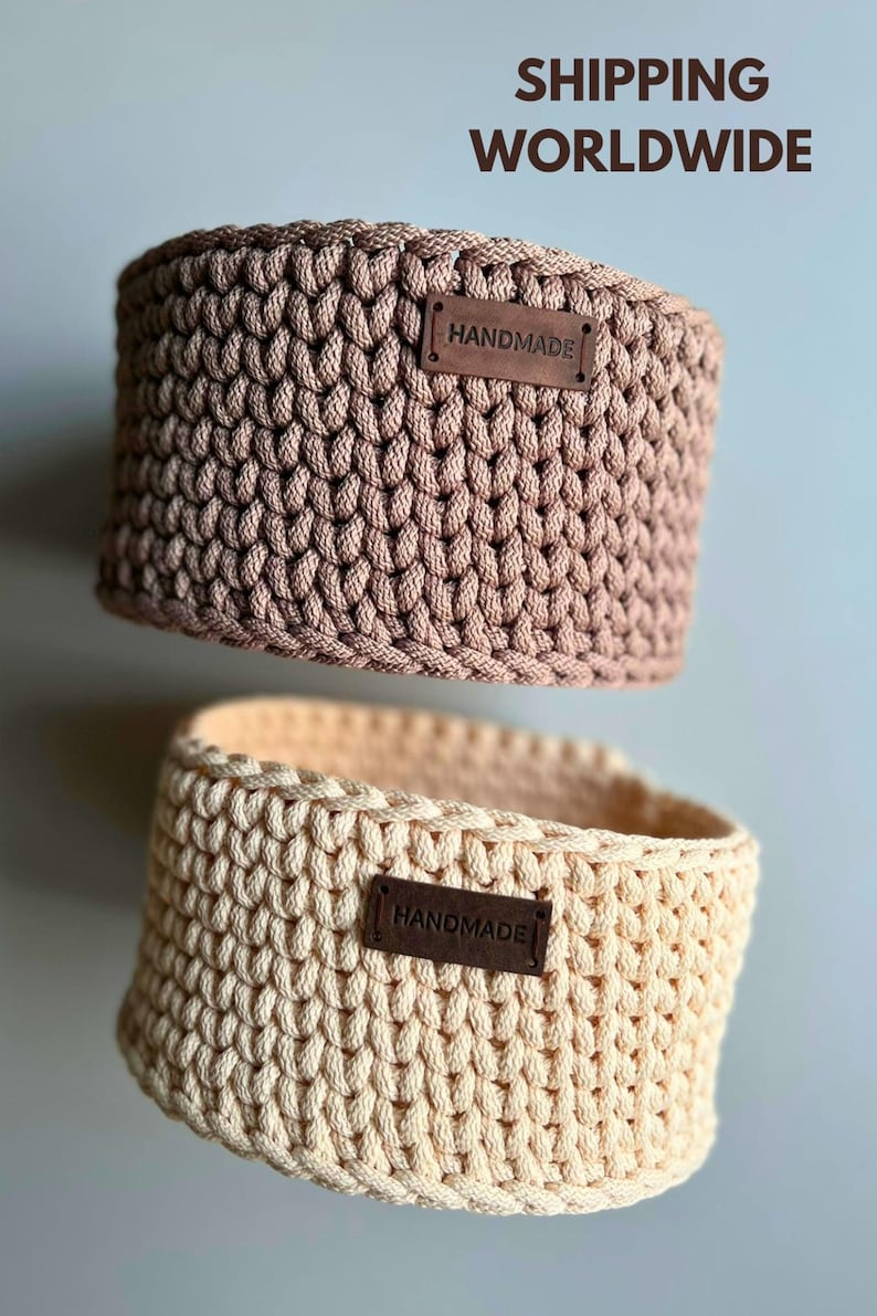 Crochet Project Kits: Crochet Basket (pdf + Video, Cord, Base, Hook and ...