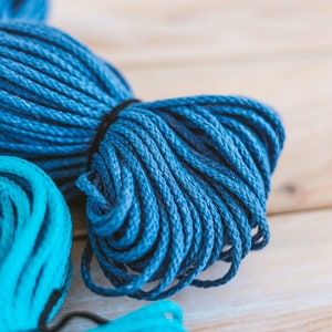 Linen Cord, Blue Macrame Cord 5 Mm, Linen Macrame Cord, Braided Cord ...