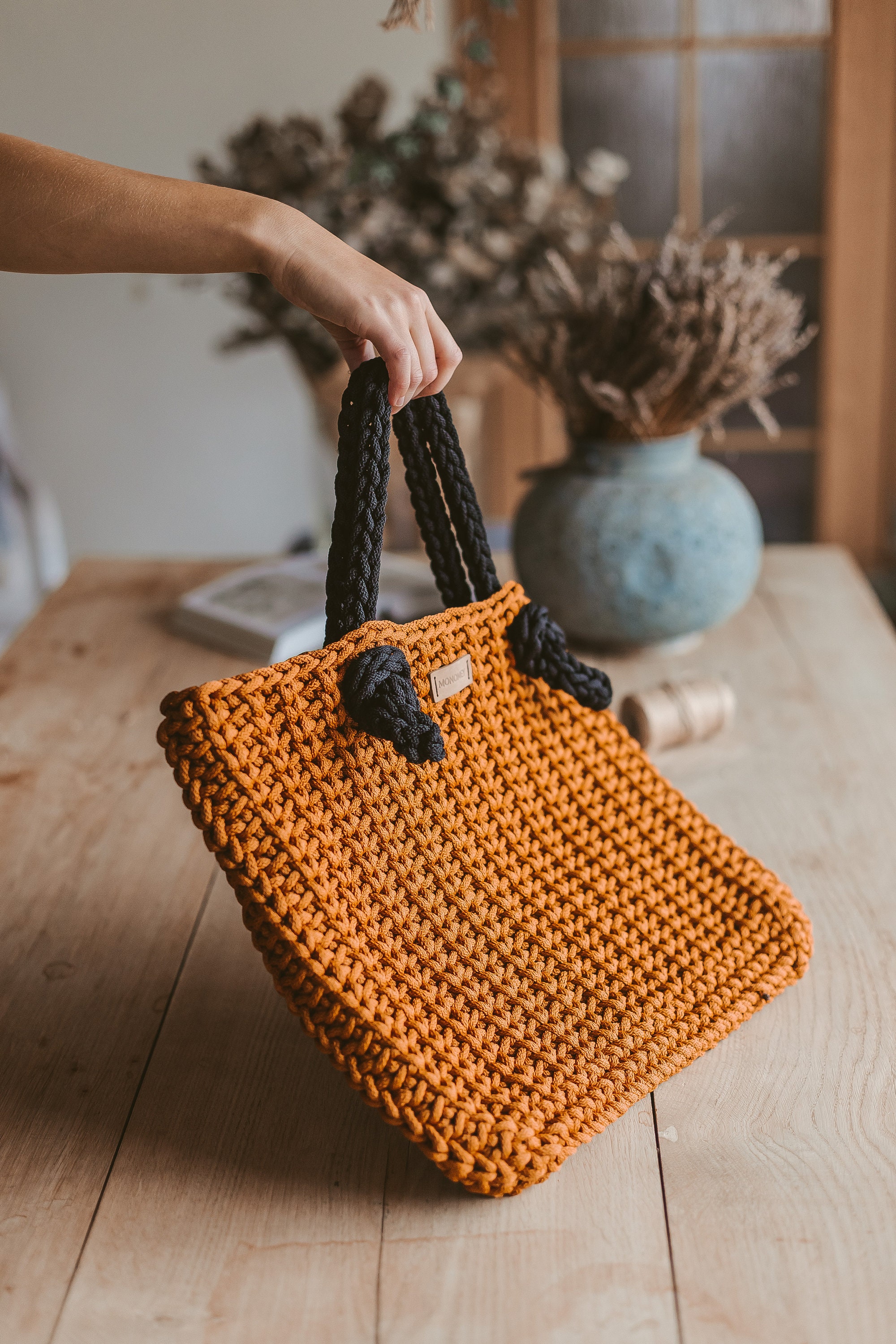 Crochet tote bag / crochet handbag / crochet bag / market tote | Etsy