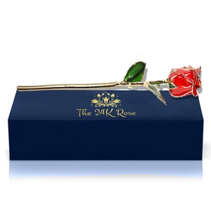 100% Real Rose, 24K Gold Plated red 11.5 Gift Box, Anniversary, Wedding ...