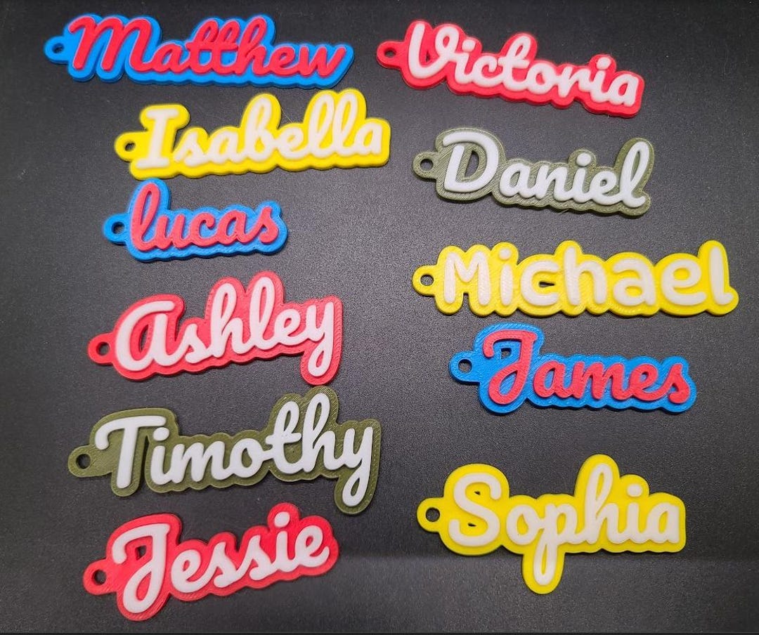 Custom 3D Printed Name Keychain - Etsy