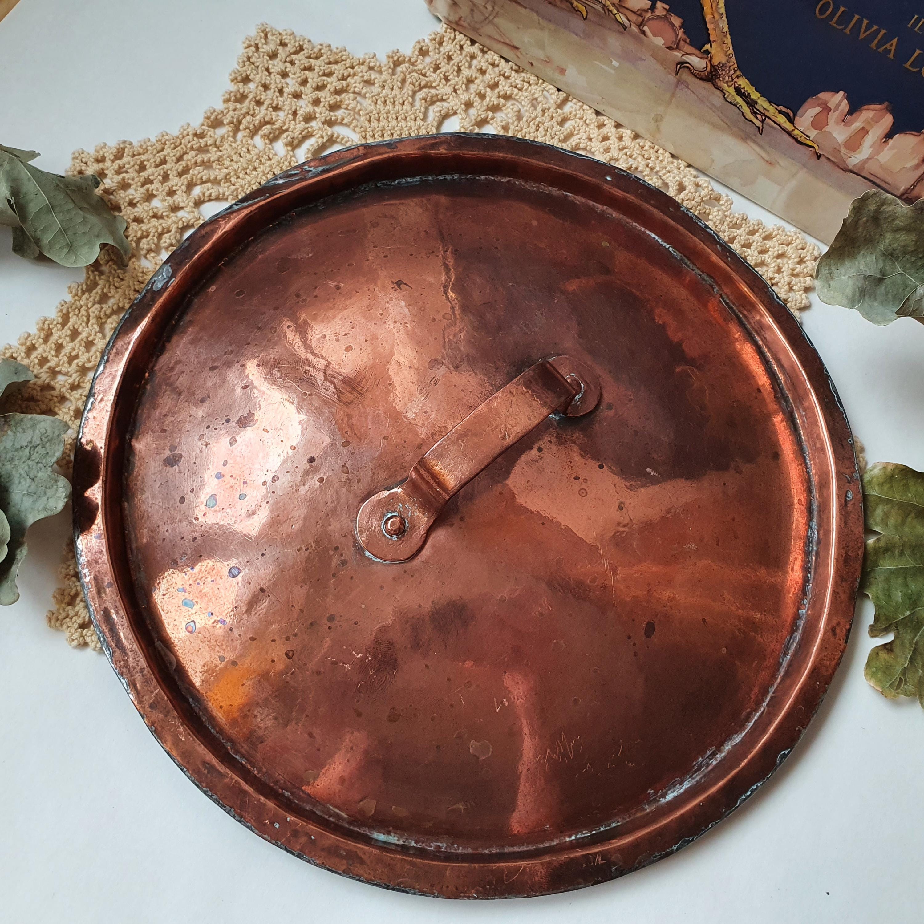 Vintage Copper Pot Lid, Rustic Kitchen Cookware, Farmhouse Decor ...