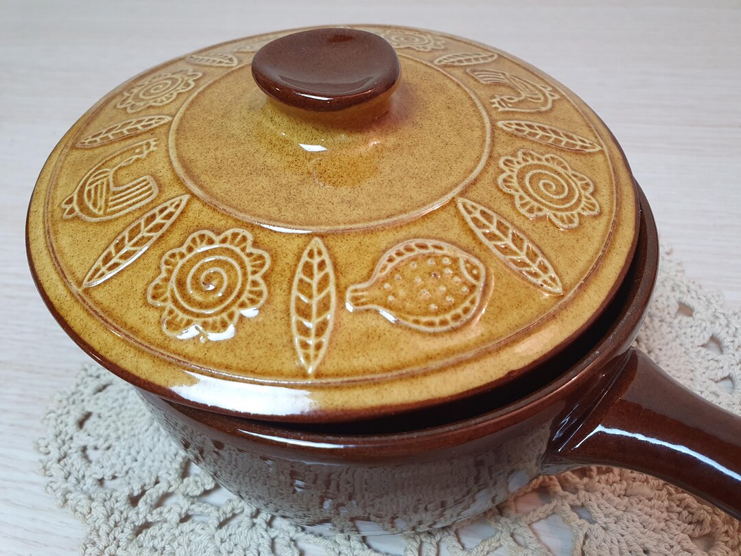 Vintage Gabriel Keramik Sweden Ceramic Pot With Lid and Handle, Clay ...