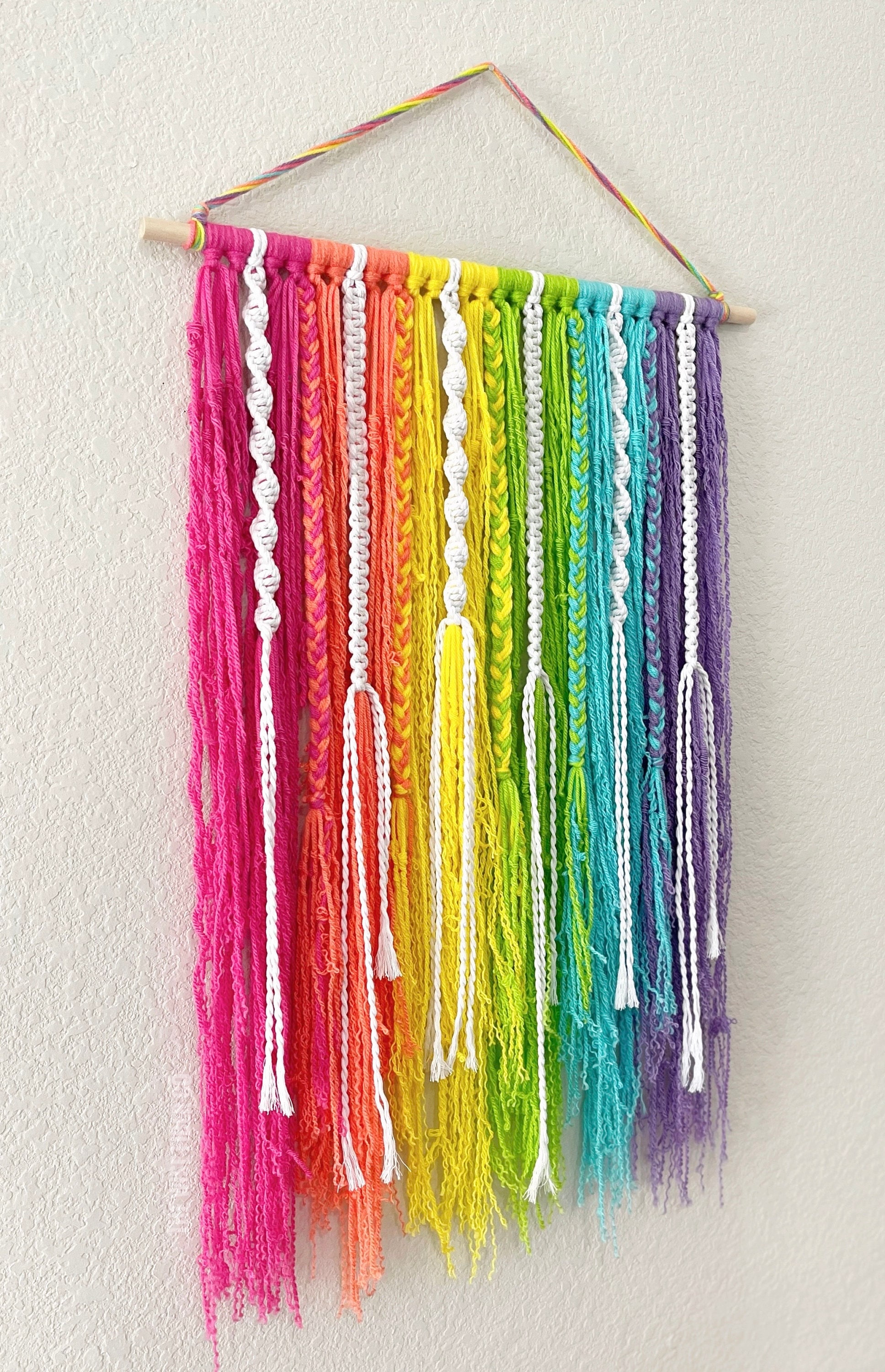 Customizable Rainbow Macrame Wall Hanging Custom Color Yarn - Etsy